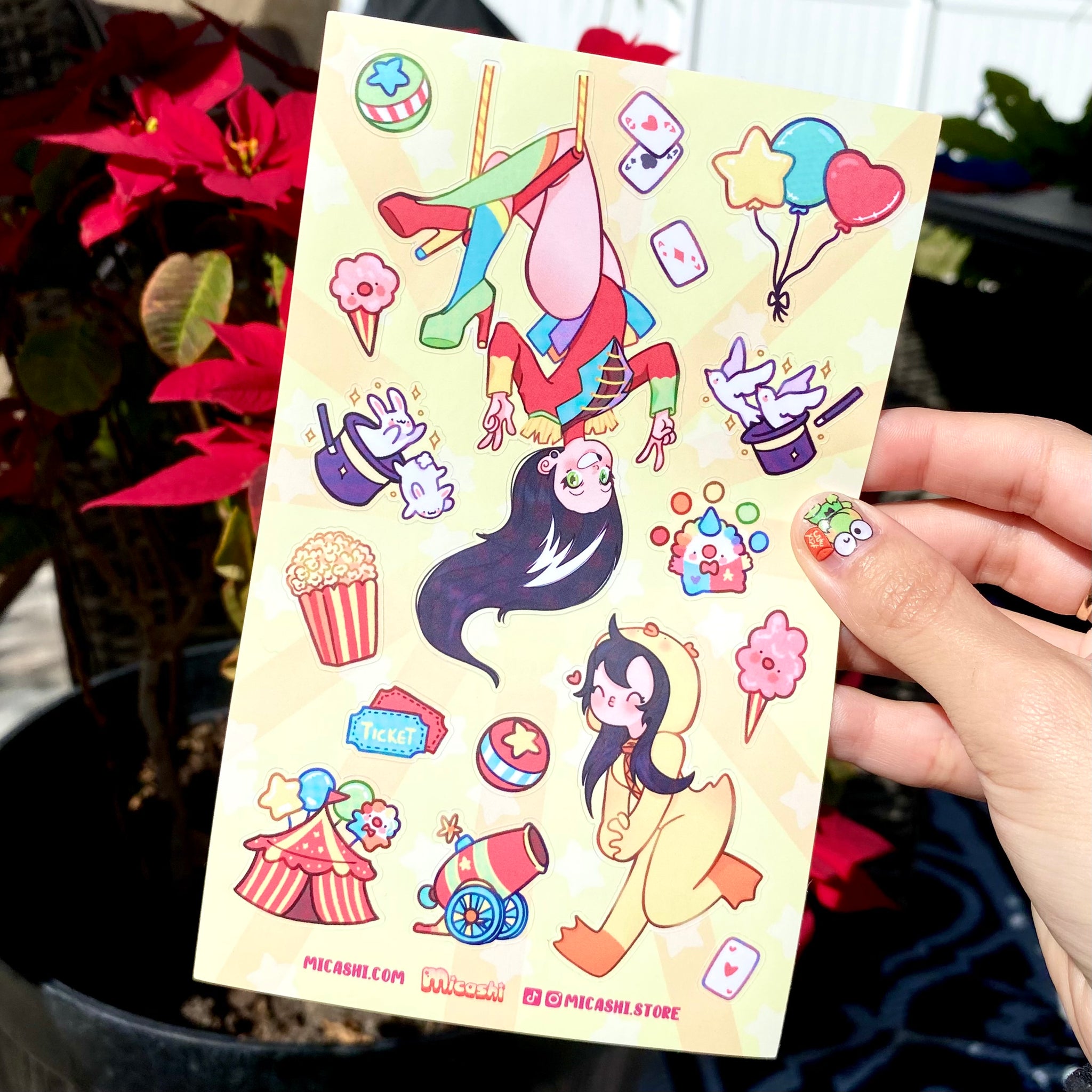 Circuscore! 🎪 Ashira Cute Sticker sheet! – Micashi Store