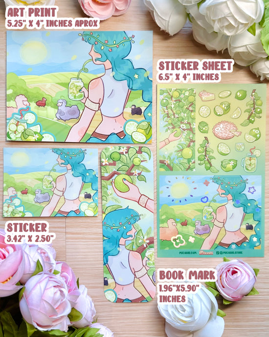 Pipa Fruit Shop - Cute Vinyl sticker sheet with holographic foil detai ...