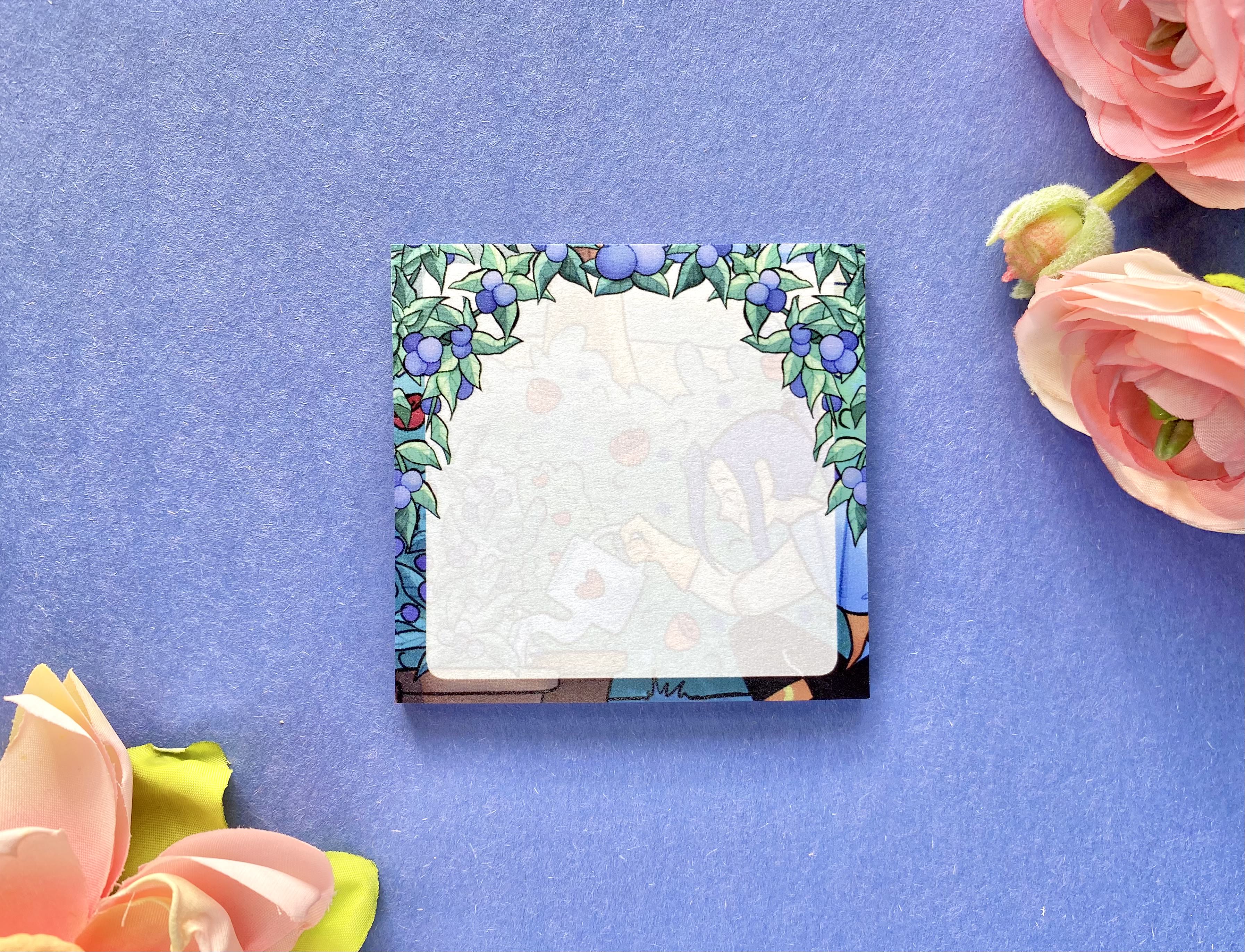 Blueberry fruit Sticky Notes Memo Pad | Cute stationery – Micashi Store