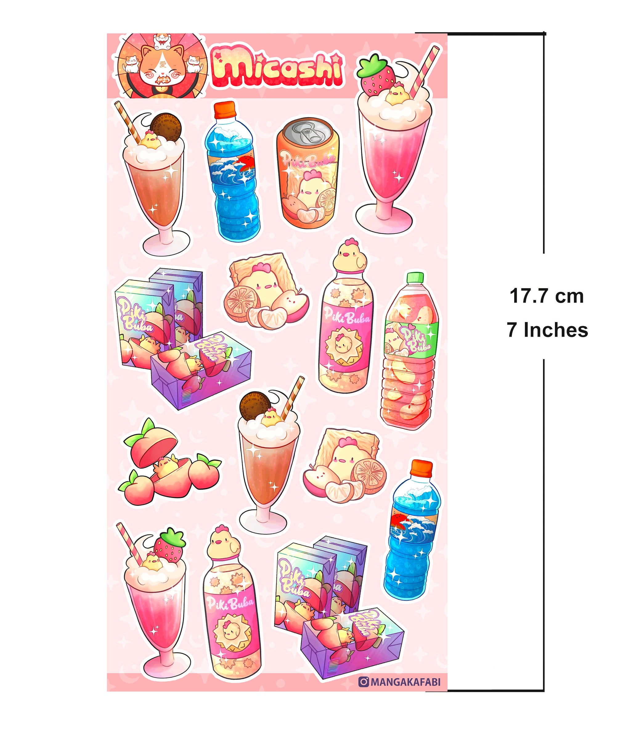 Cute Smoothies Chick sticker sheet – Micashi Store