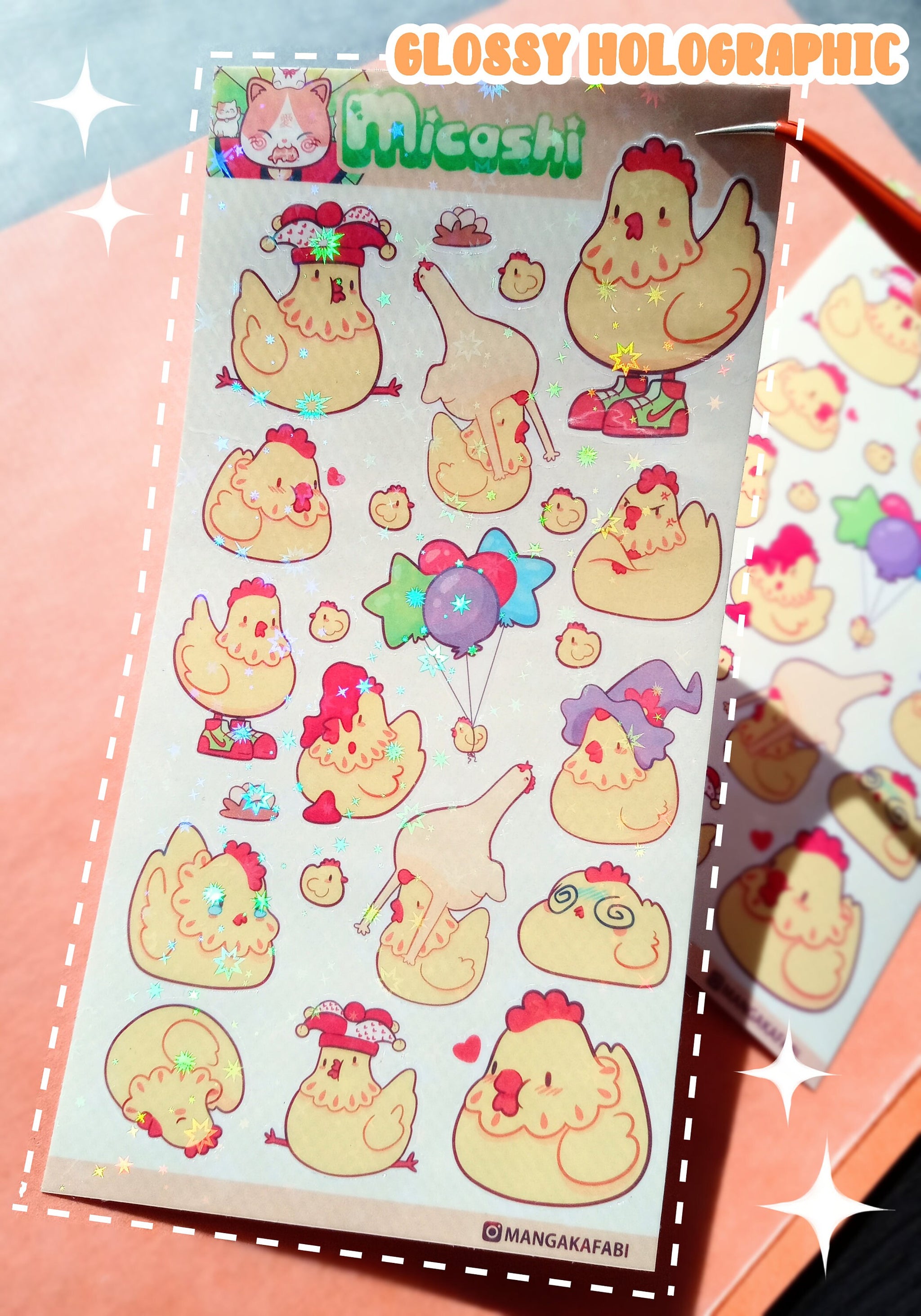Cute Chicken sticker sheet – Micashi Store